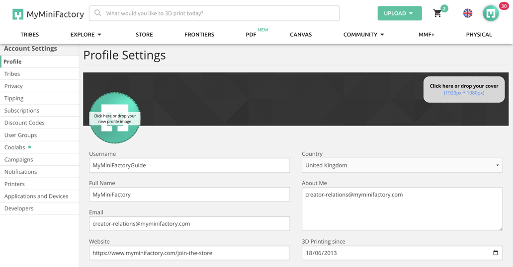 How to set up your Profile